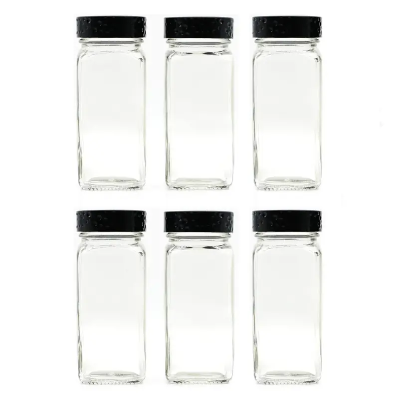 Durable Square Spice Bottles Perfect for Kitchen